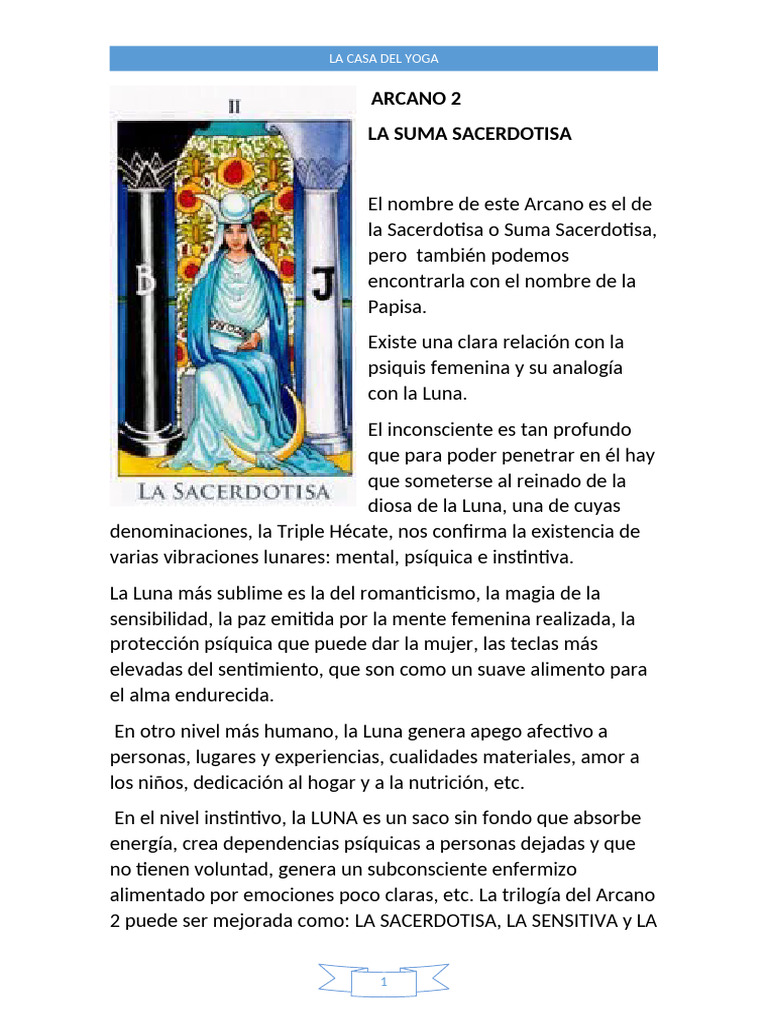 LA SACERDOTISA ARCANO 2 | PDF | Amor | Psique (psicología)