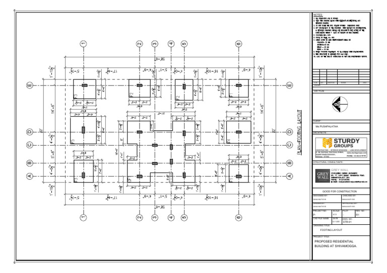Str-01-Footing Layout | PDF