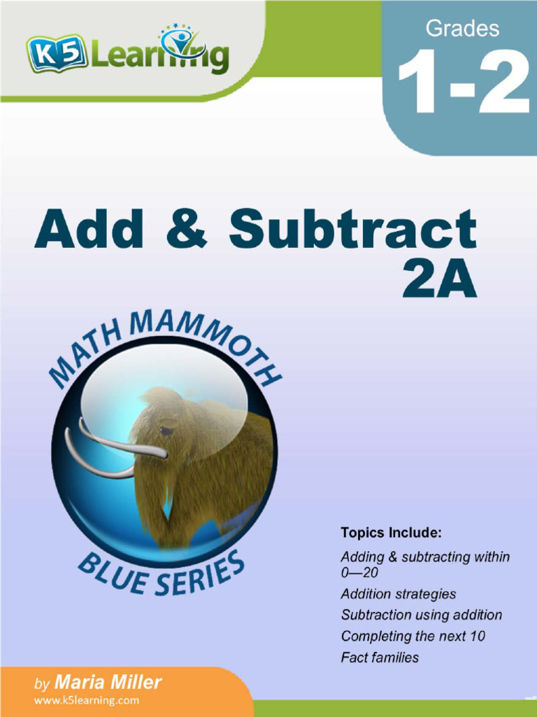 k5 Learning Add Subtract 2a Workbook | PDF | Subtraction | Mathematics