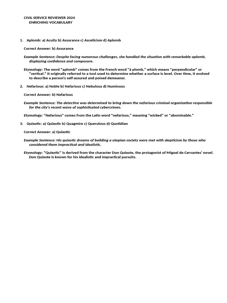 Civil Service Reviewer | PDF