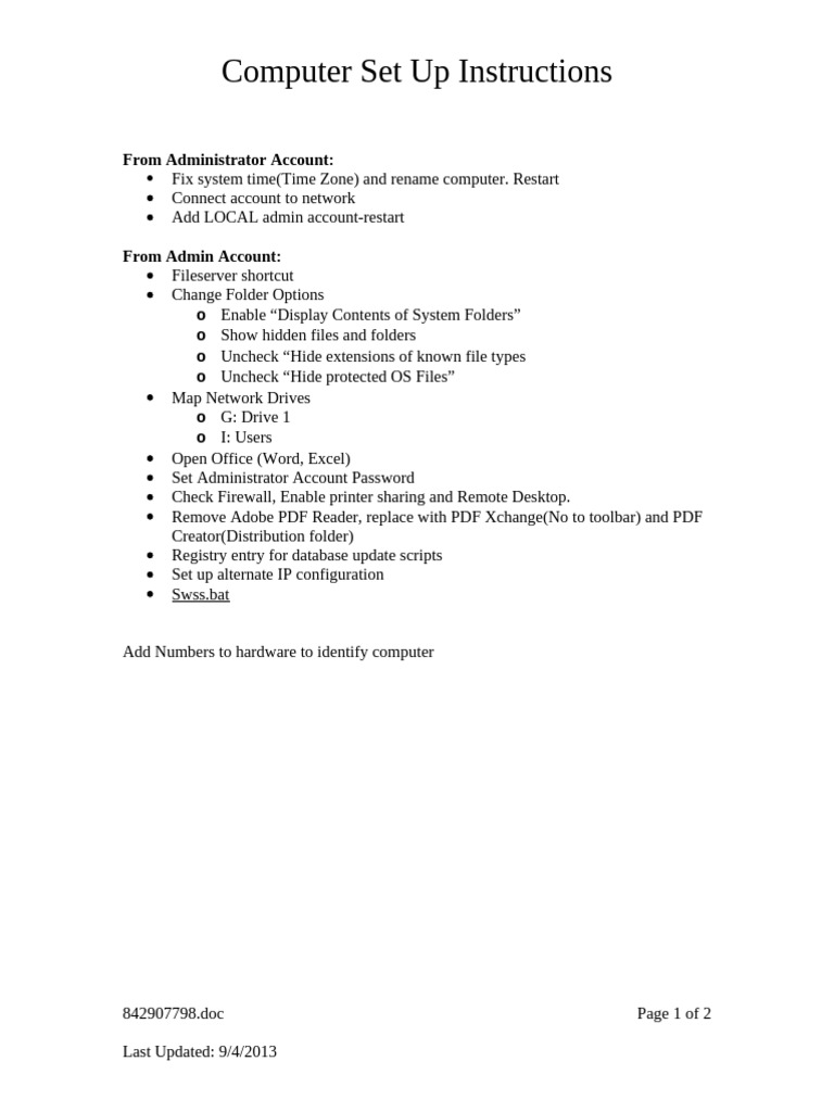 Computer_Set_Up_Instructions | PDF