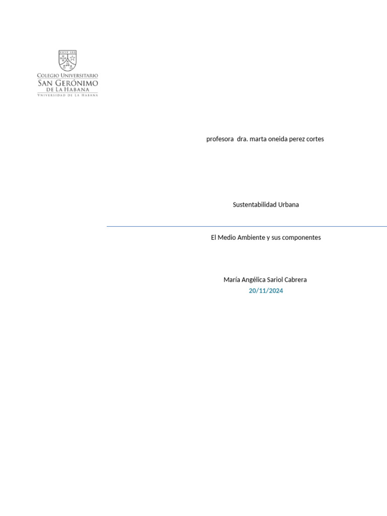 Profesora Dra. Marta Oneida Perez Cortes | PDF | Entorno natural ...