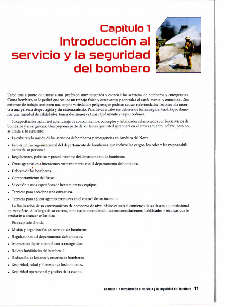 IFSTA-Capítulo # 1 - FRU - Introducción Al Servico y Seguridad El Bombero | PDF