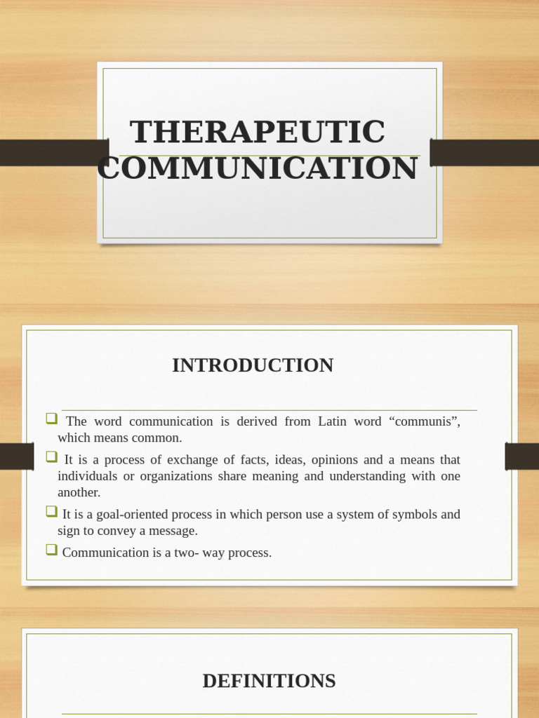Therapeutic Communication in Nursing | PDF | Communication | Attitude ...