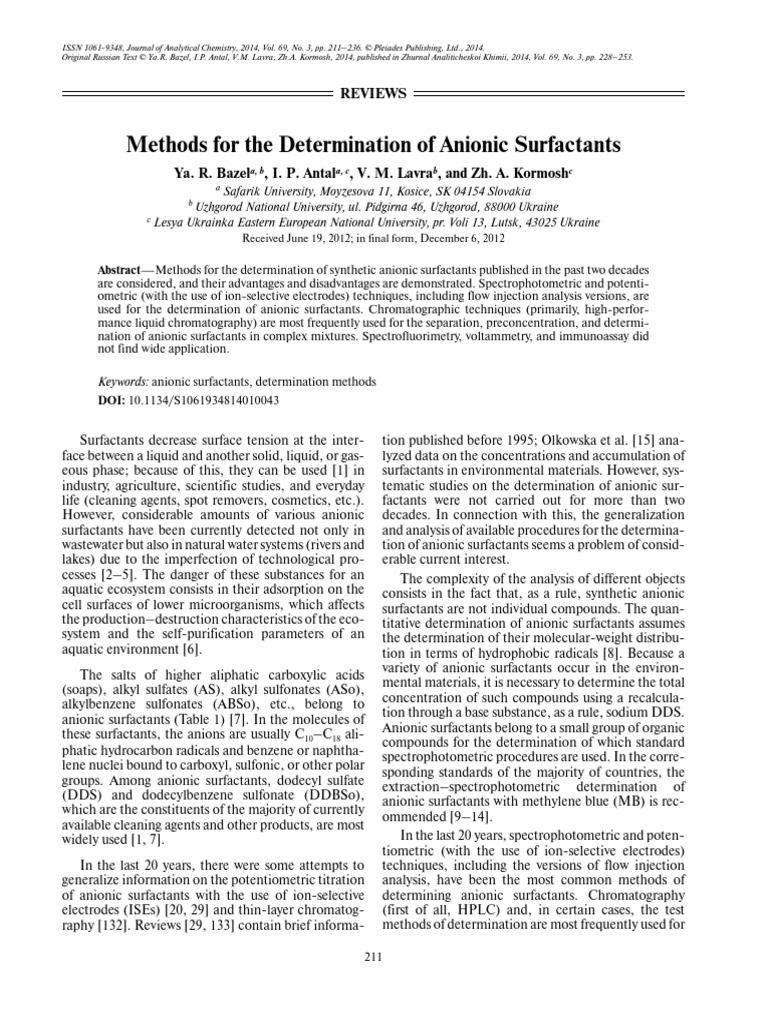 J Anal Chem 69 (2014) (3) 211-236 Methods For The Determination of ...