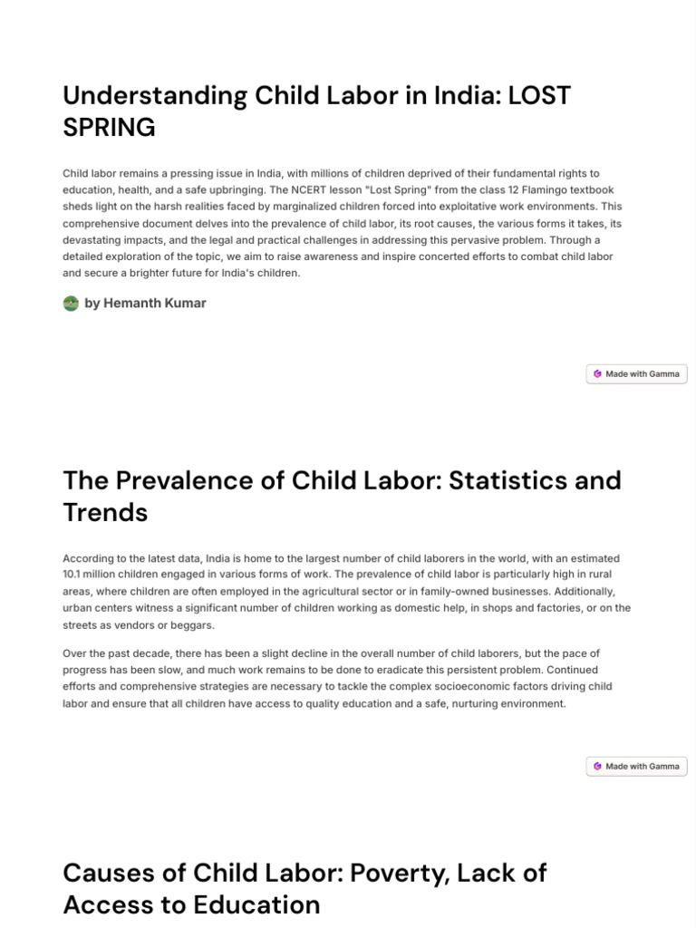 Understanding Child Labor in India LOST SPRING | PDF | Child Labour ...