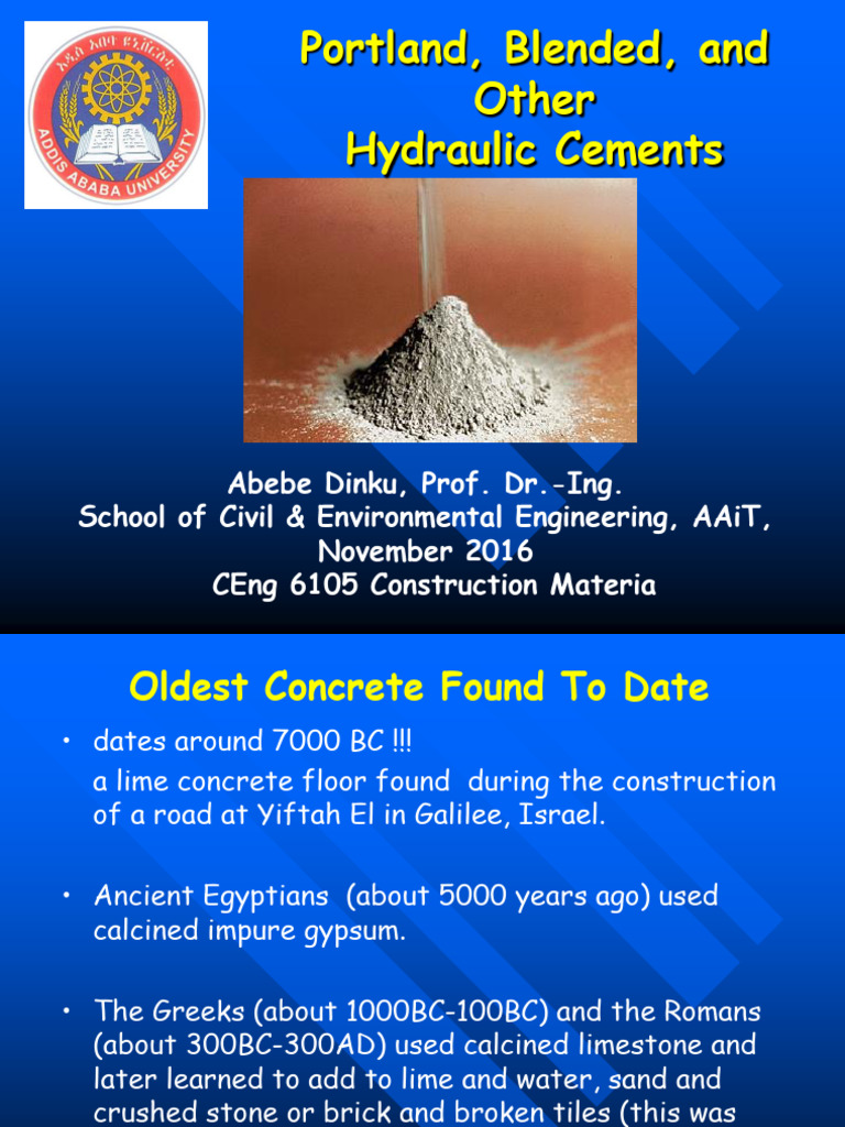 Presentation-Cement1 Lecture 3-4 | PDF | Cement | Masonry