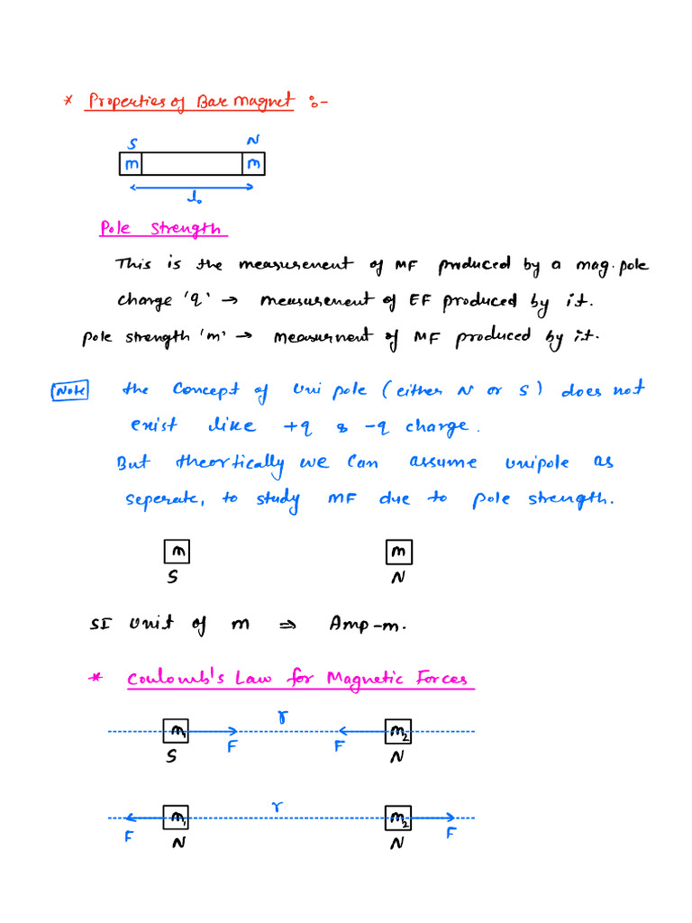 Properties of Bar Magnet | PDF | Physical Sciences | Quantity