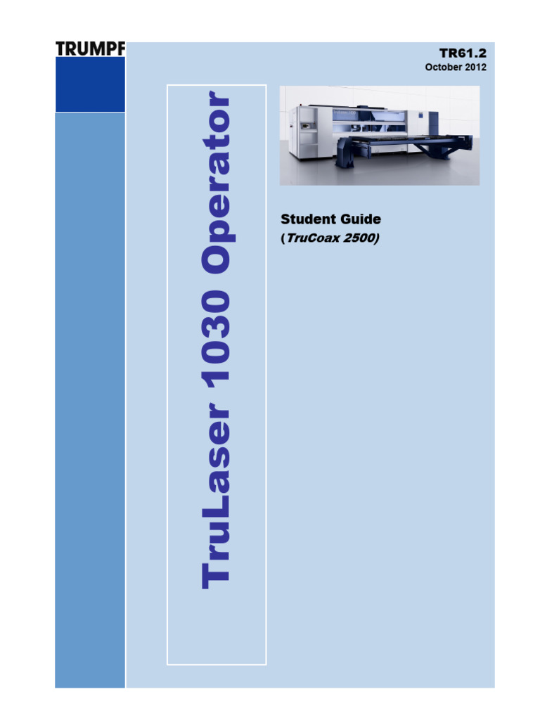 TruLaser 1030 Operator Training Guide | PDF | Laser