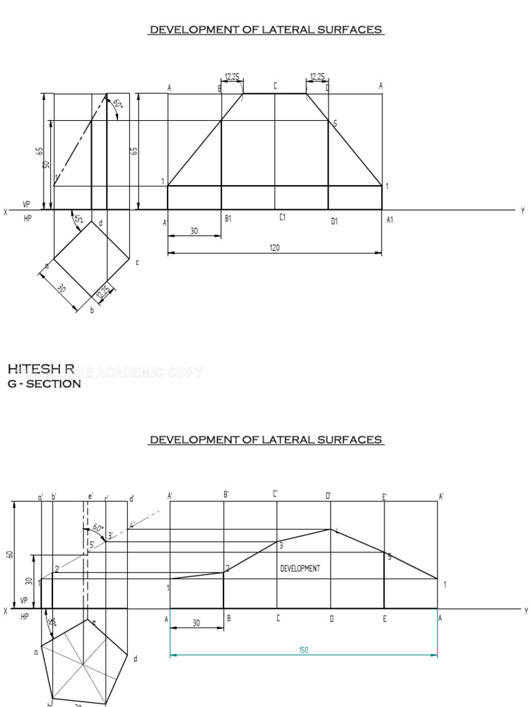 Development of Lateral Surfaces | PDF