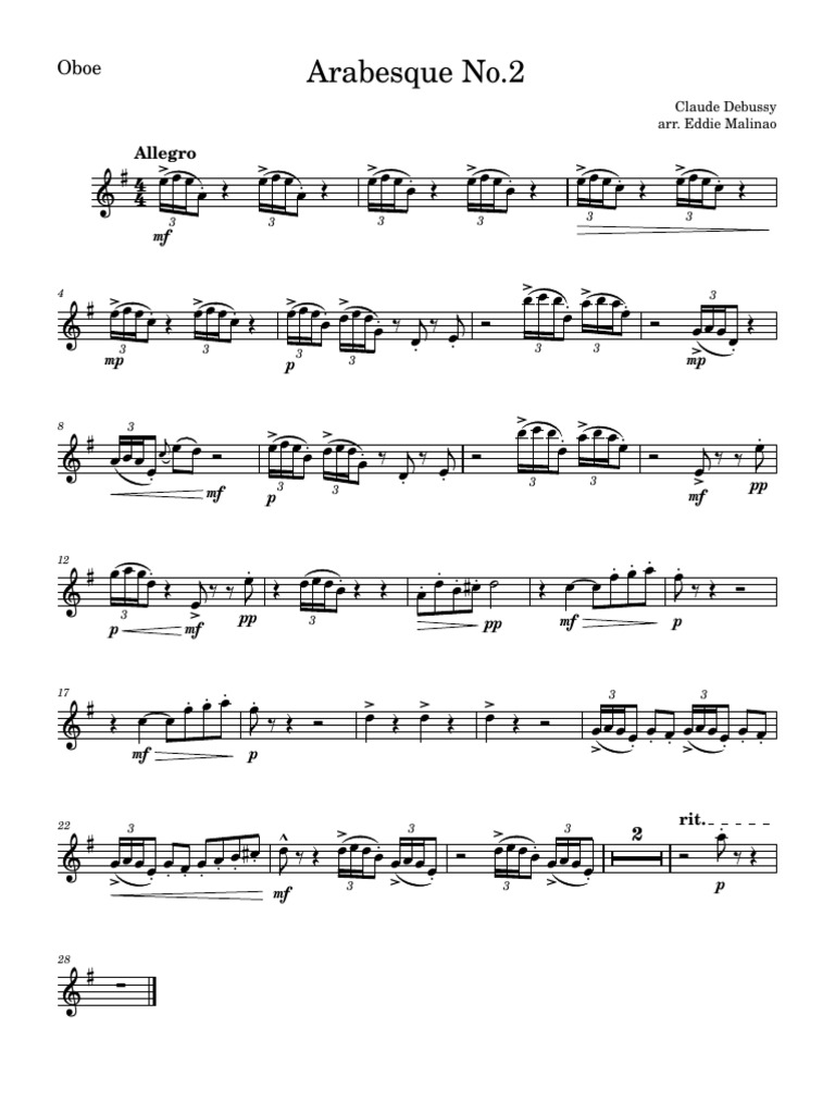 Arabesque No.2 Final Ver.-Oboe | PDF