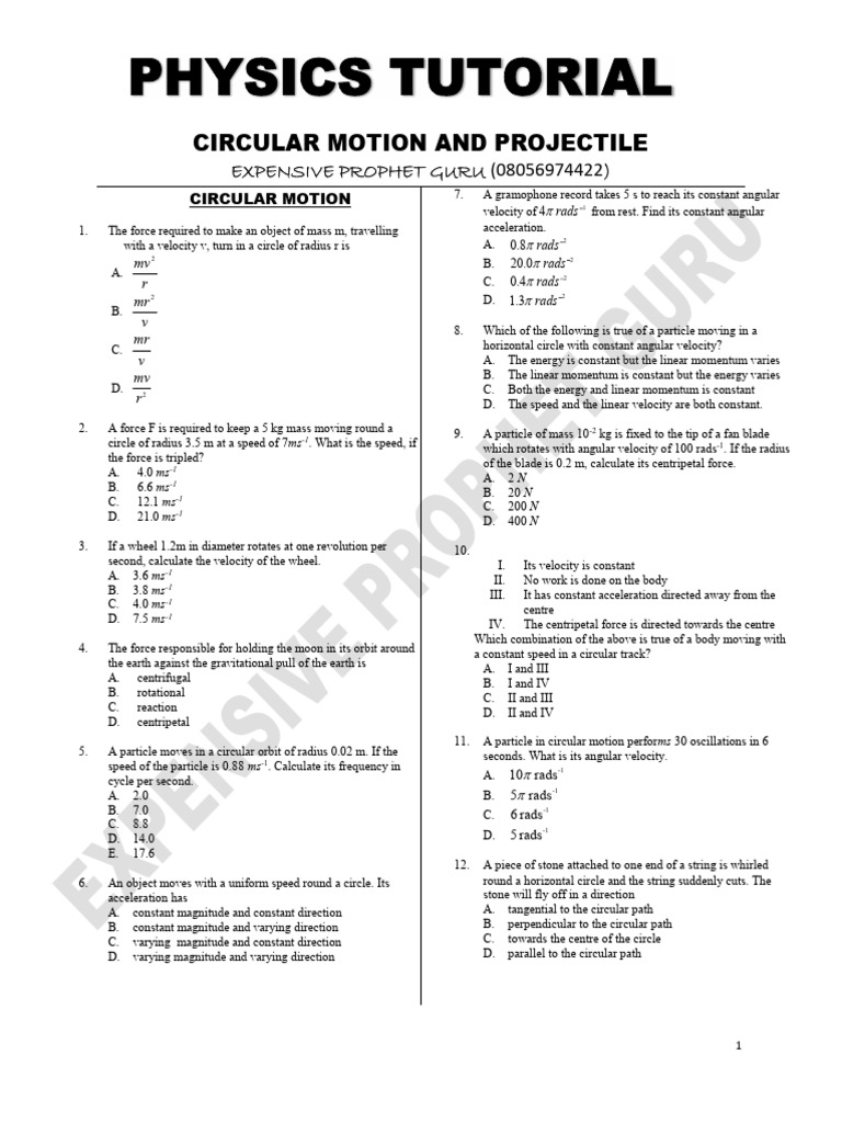 Circular and Projectile Motion | PDF | Acceleration | Mechanics