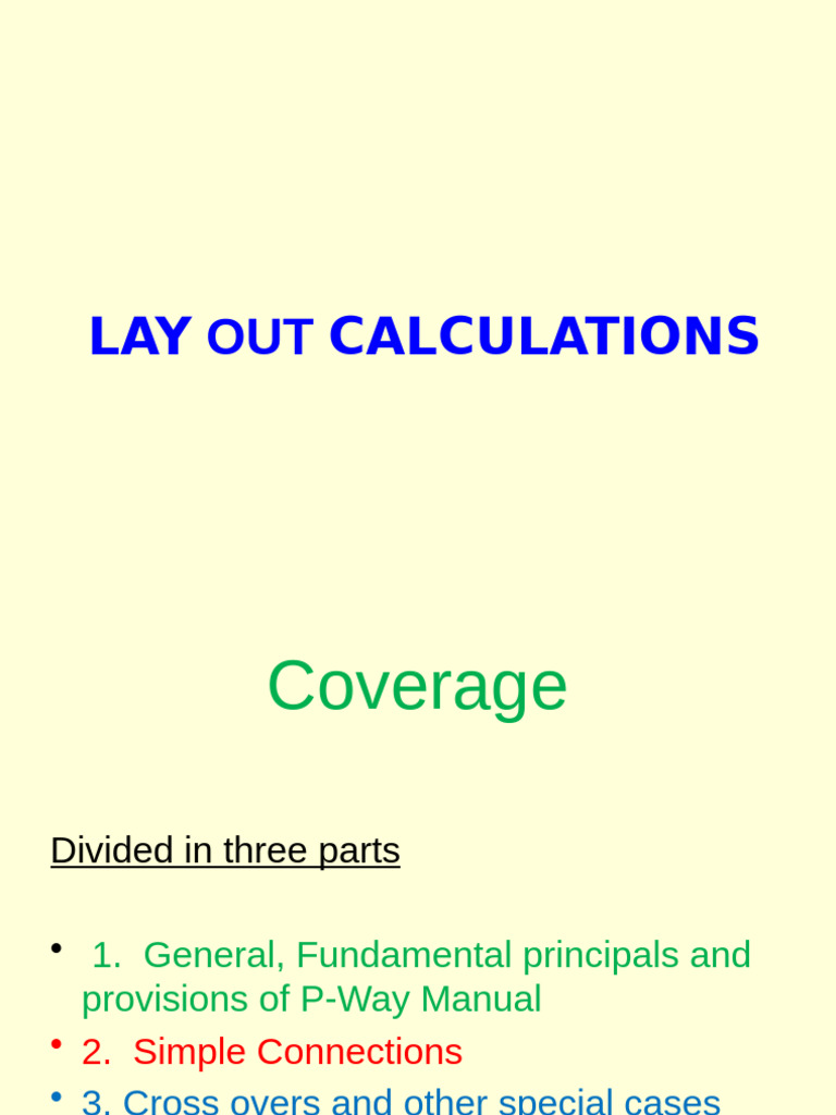 LAYOUT- FORMULAS | PDF | Rail Infrastructure | Rail Transport