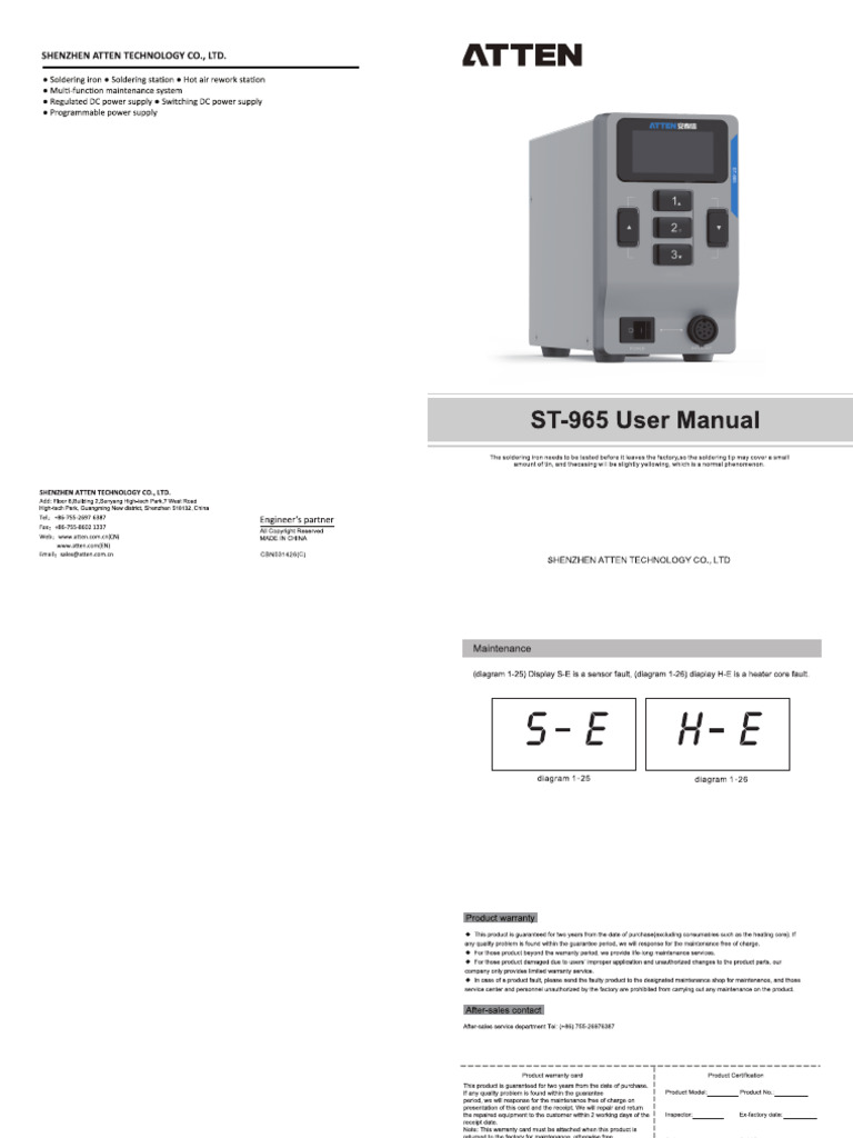 ST 965 Manual | PDF