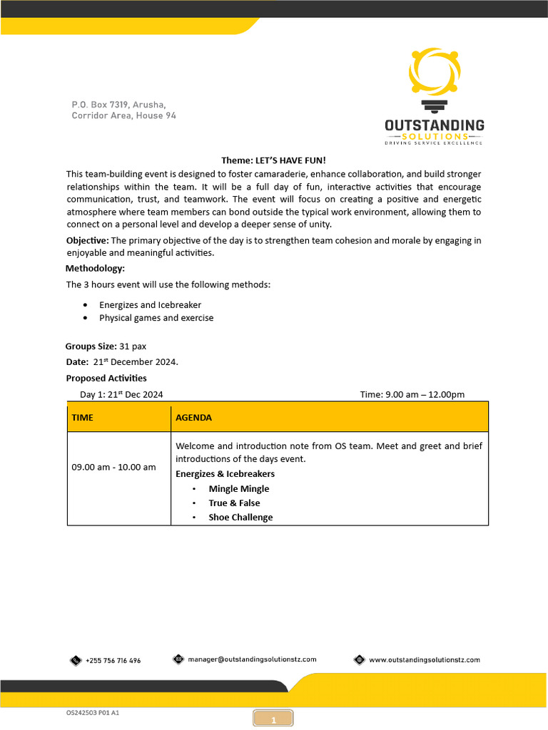 Team Building Fun Day Activities | PDF