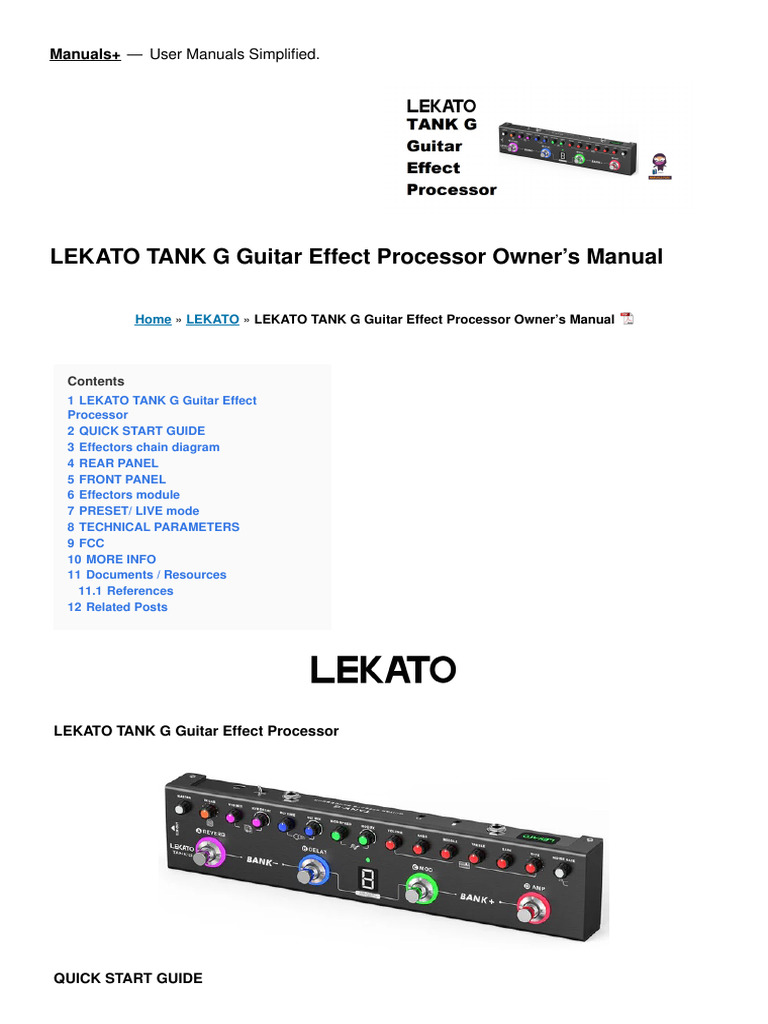 Lekato Tank G Effect Processor Manual | PDF | Radio | Electromagnetic Interference