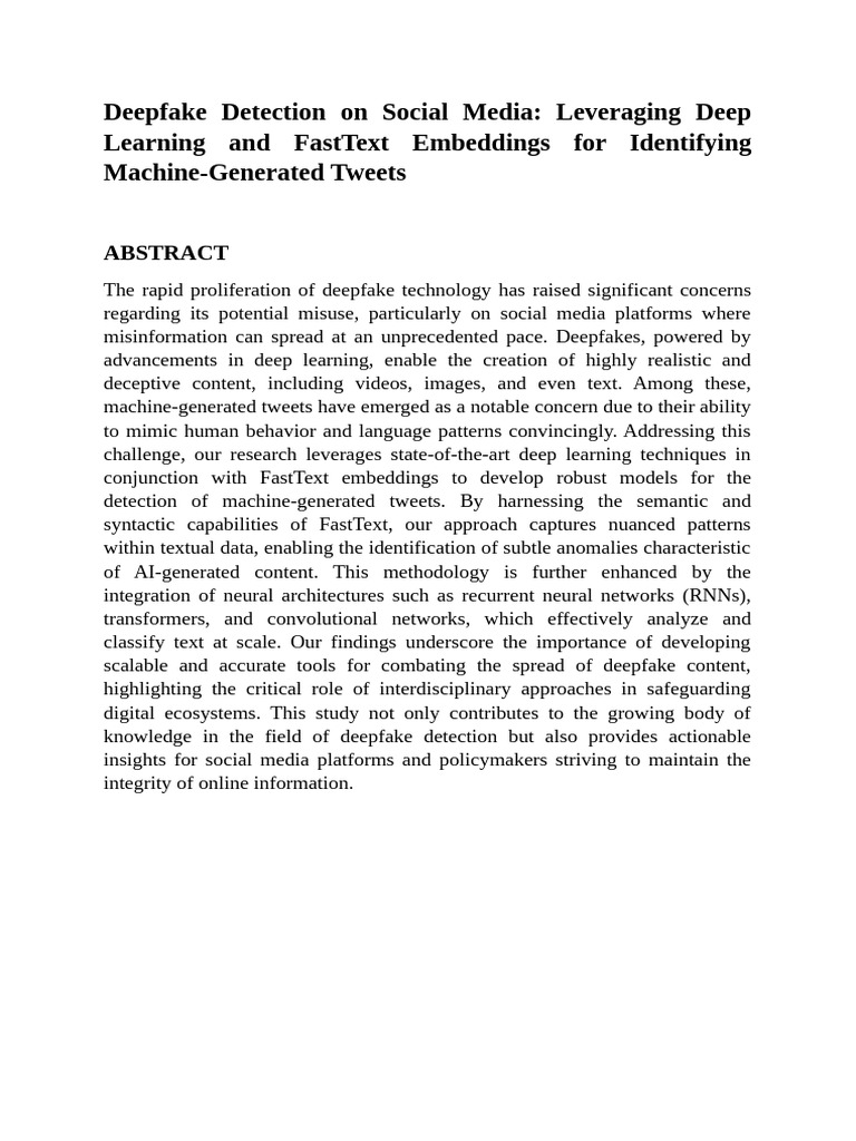 Deepfake Detection On Social Media | PDF | Machine Learning | Python ...