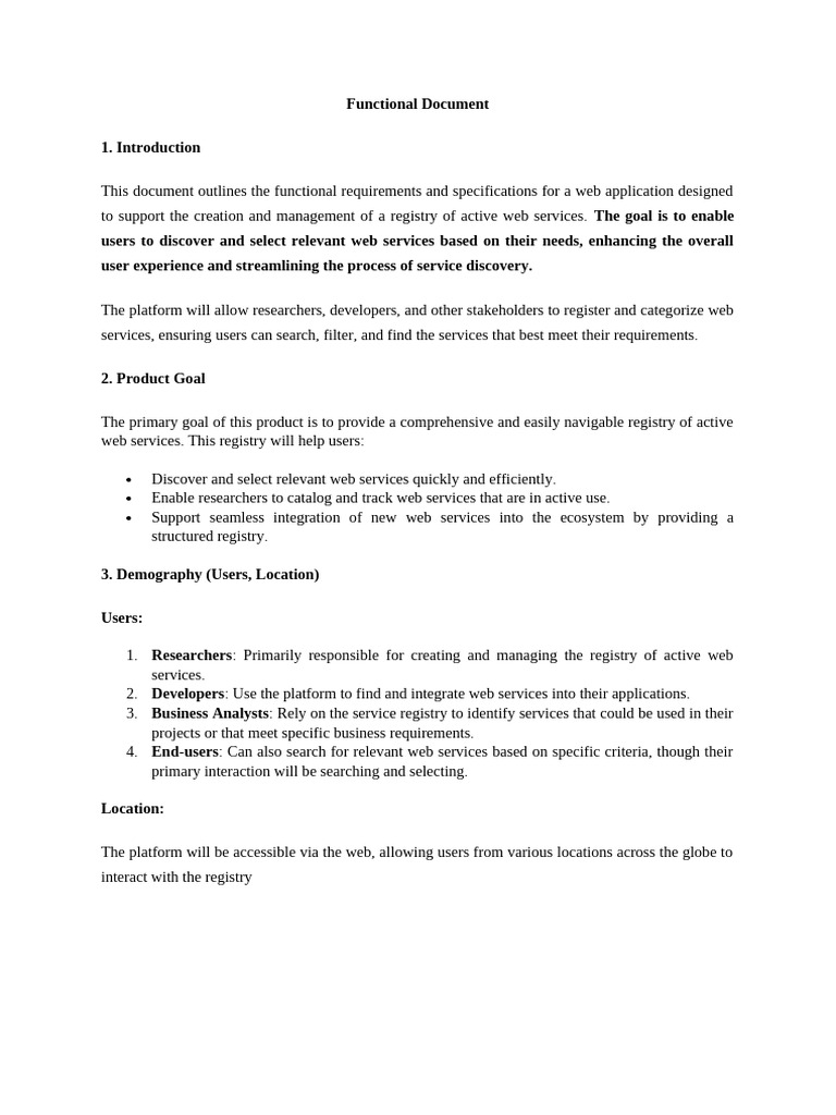 Functional Document - Updated | PDF | Web Service | Metadata