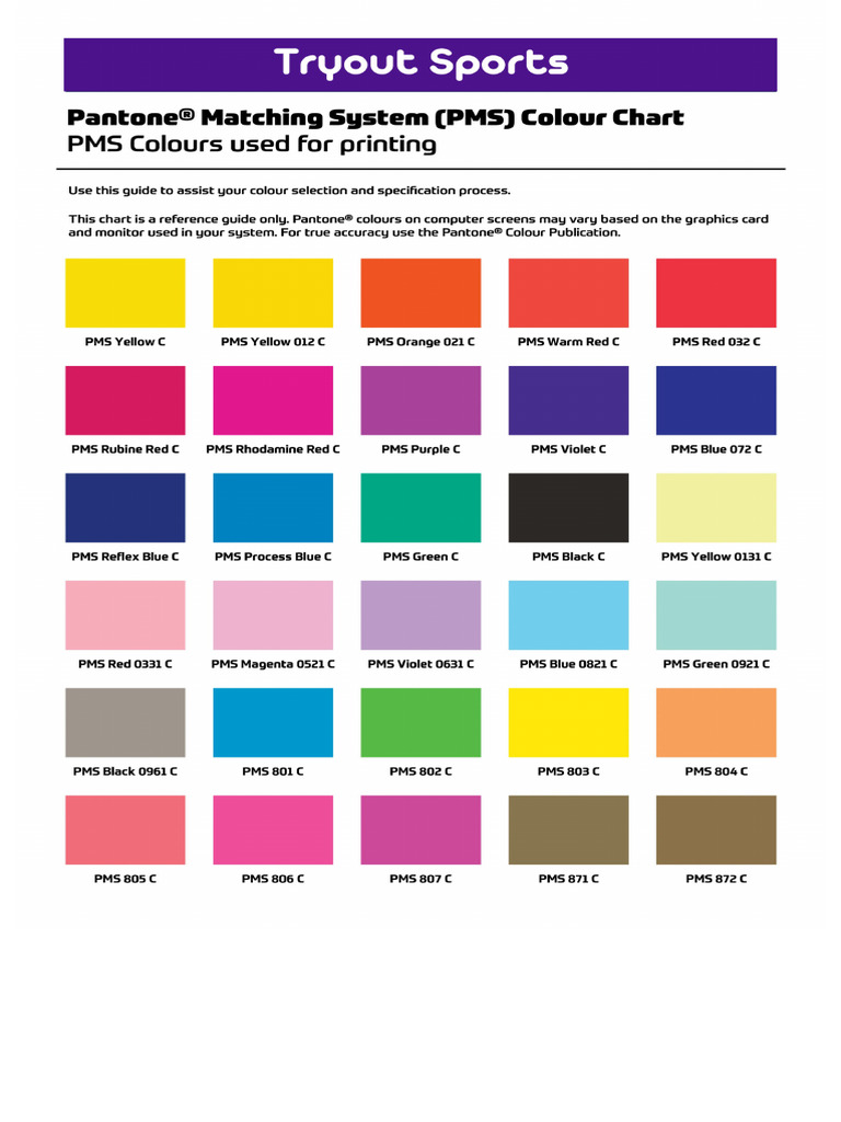 Pantone Colour Chart | PDF Color chart | PDF