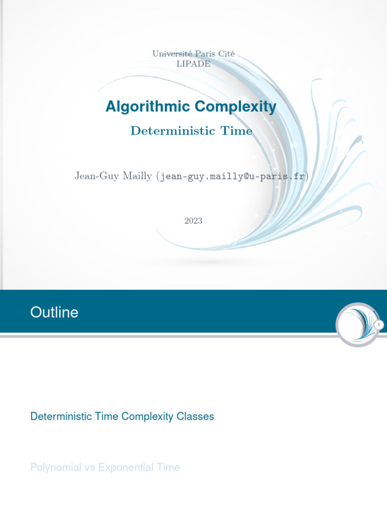 Understanding Deterministic Time Complexity | PDF | Computational ...