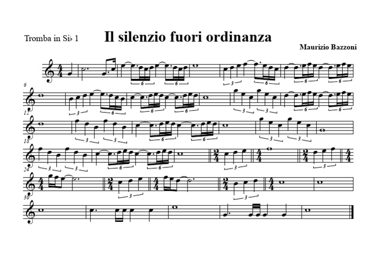 Il Silenzio Partitura Tromba in Sib 1 | PDF