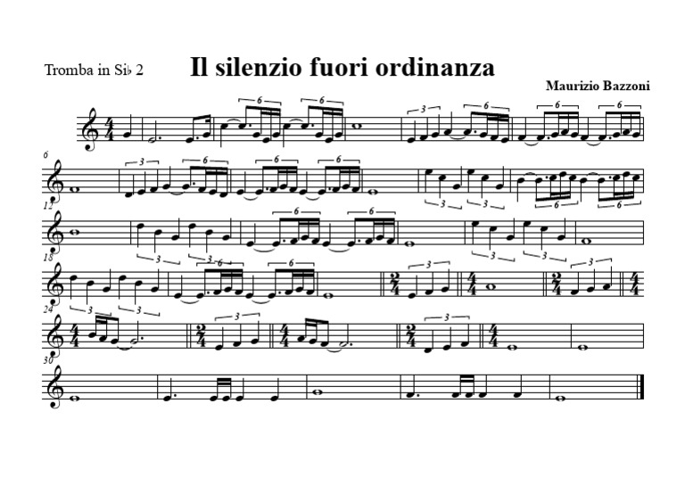 Il Silenzio Partitura Tromba in Sib 2 | PDF