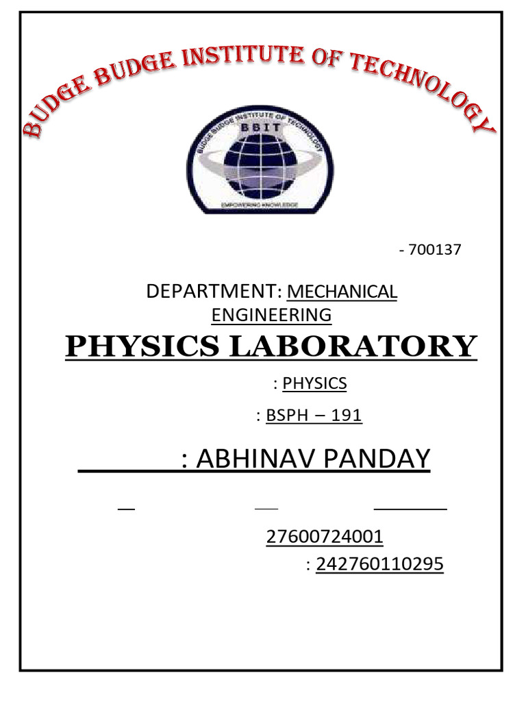 Physics Fornt Page(1) | PDF