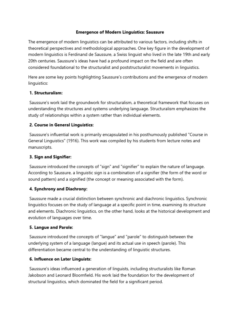 Development of Modern Linguistics. | PDF | Linguistics | Phonology