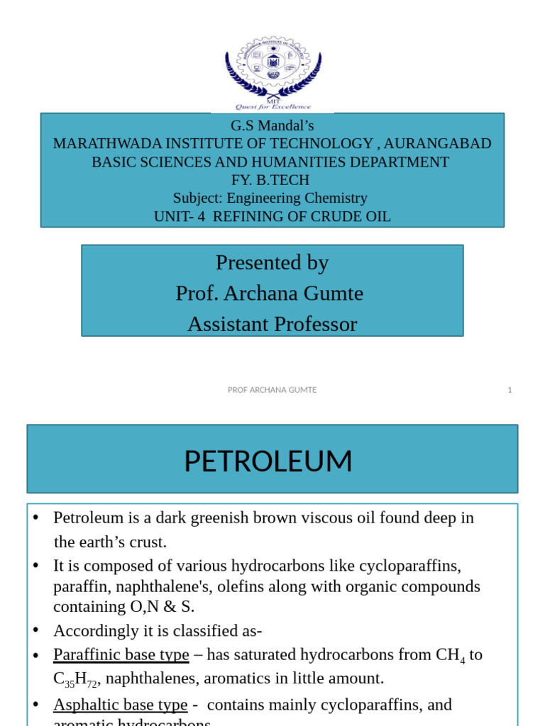 Refining of Crude Oil | PDF | Petroleum | Hydrocarbons
