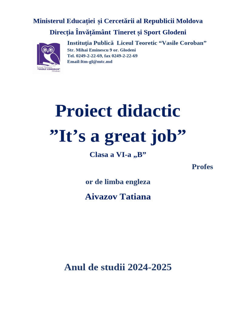 Its A Great Job Lesson Plan | PDF | Vocabulary | Reading Comprehension