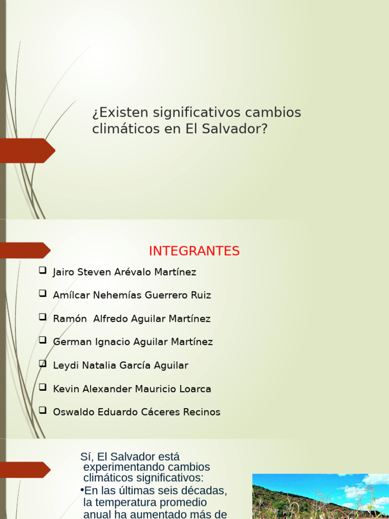 Cambios Climáticos en El Salvador | PDF