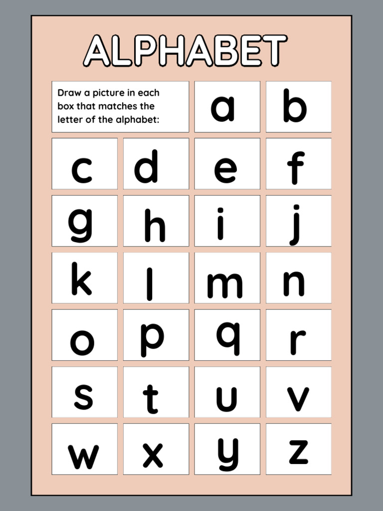 Alphabet English Worksheet in Brown Green Bold Style | PDF