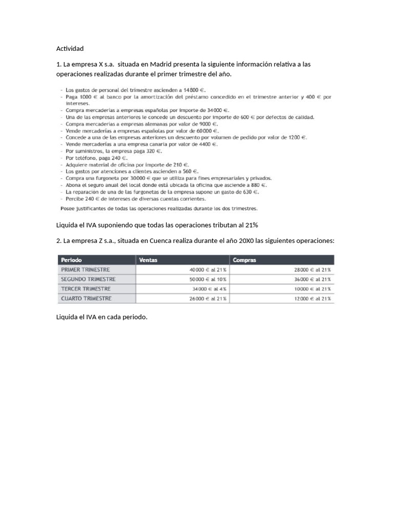 Actividad para Practicar. | PDF