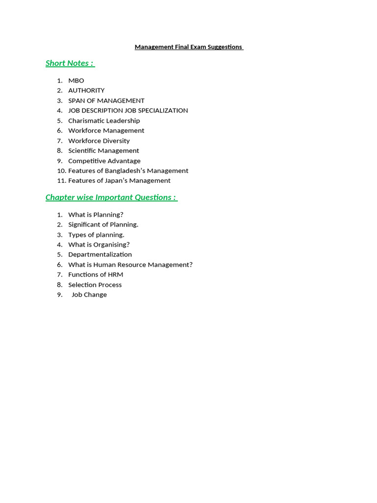 Management Final | PDF