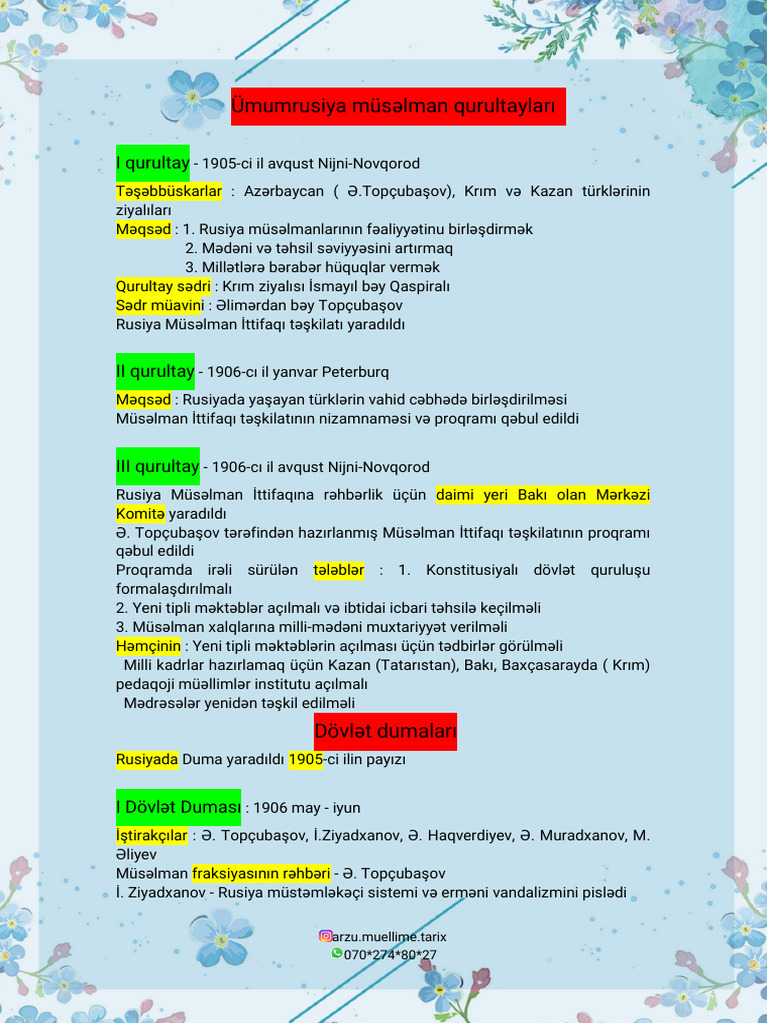 Az-Ümumi Tarix Konspektləri Arzu Əliyeva (1) | PDF