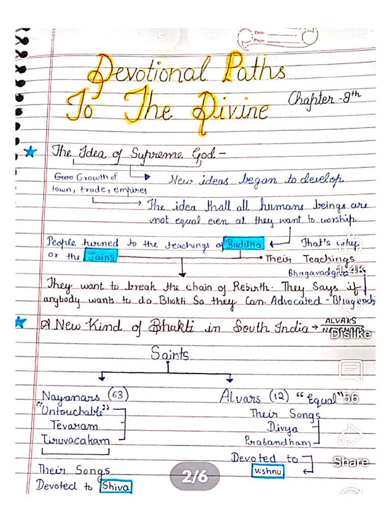 Devotional Paths To The Divine Class 7 History Chapter 6 Notes | PDF