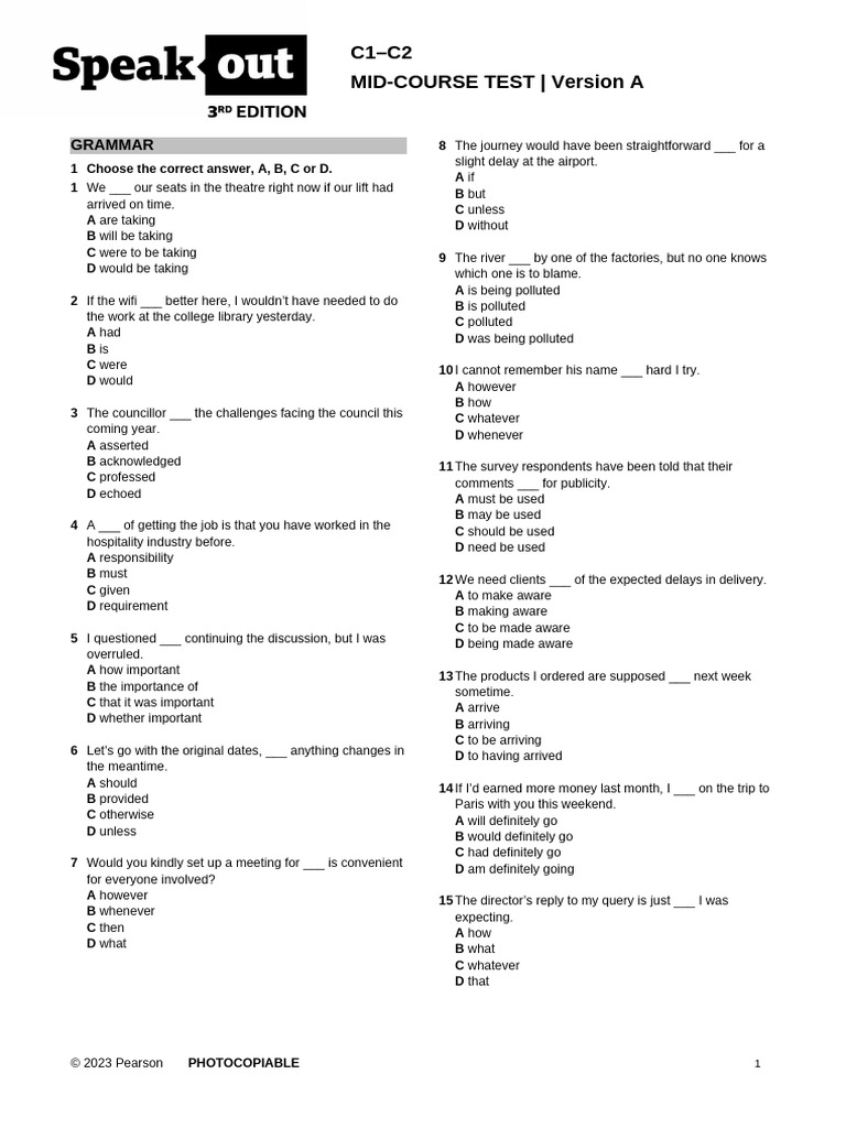 SO3 - C1-C2 - Mid-Course Test - U1-4A | PDF