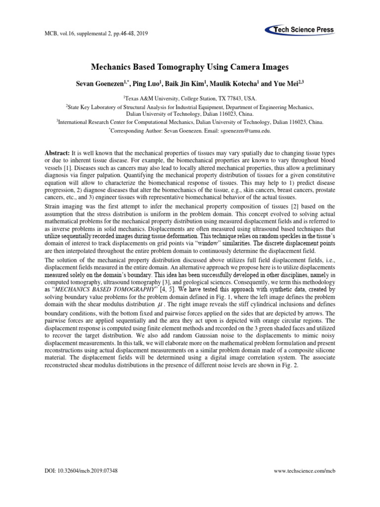 Mechanics_Based_Tomography_Using_Camera | PDF | Biomechanics | Finite Element Method