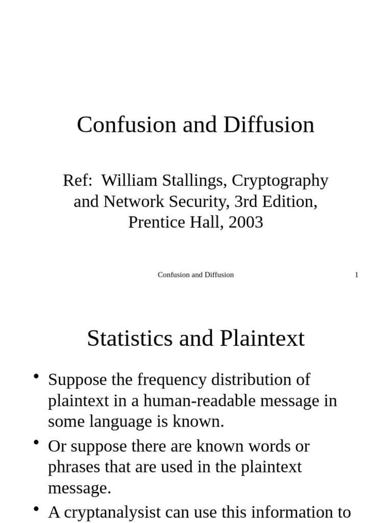 Confusion and Diffusion | PDF