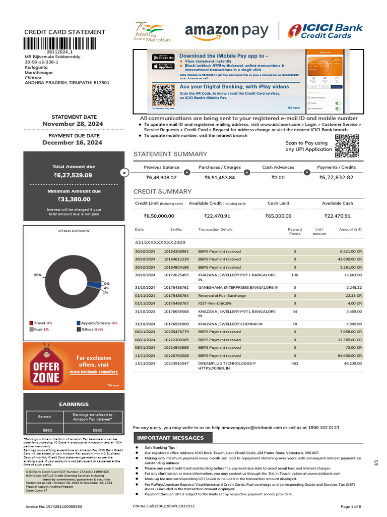 2024 14 12 15 24 54 Passbookstmt - 1734170094107 | PDF | Credit Card ...