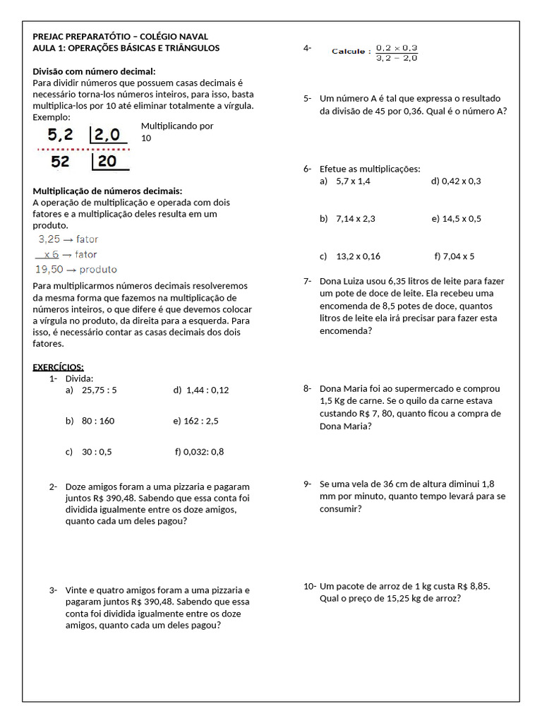 Prejac Preparatotio Colegio Naval Aula 1 (1) | PDF | Triângulo ...