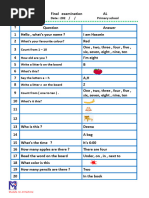 Playgroup Monthly & Final Exam Papers | PDF