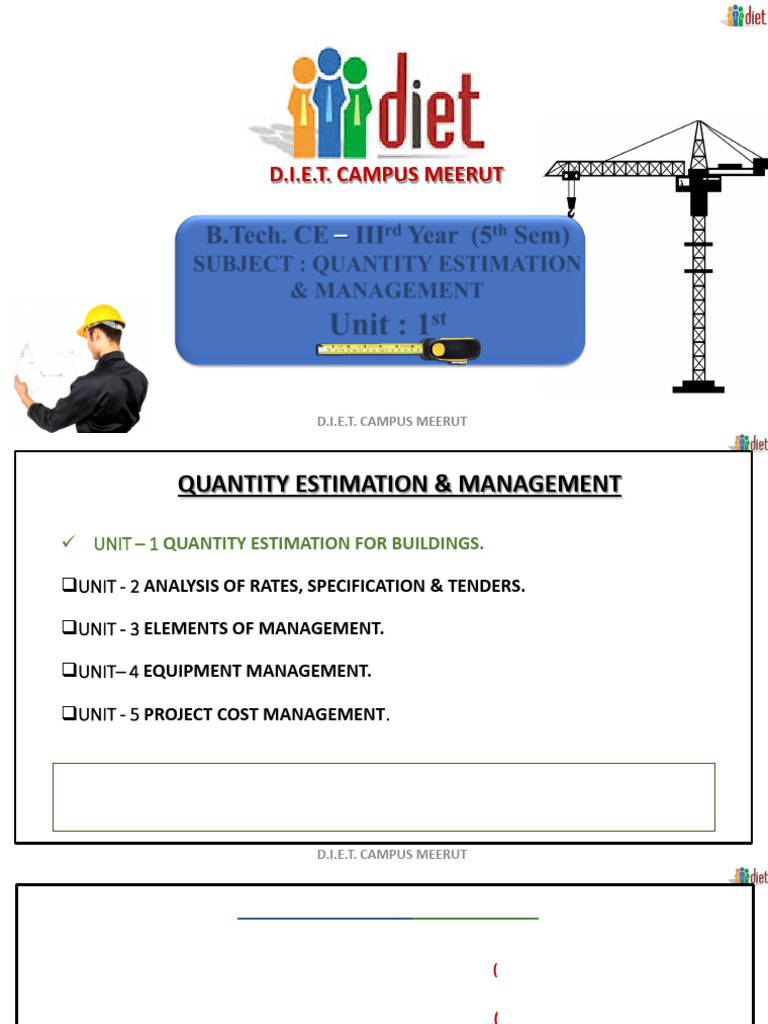 Quantity Estimation for Building Projects | PDF | Length | Wall