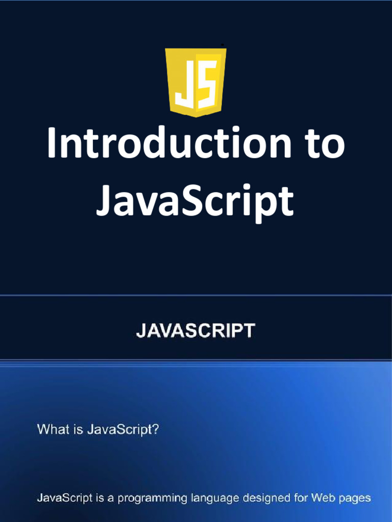 Introduction to JavaScript | PDF