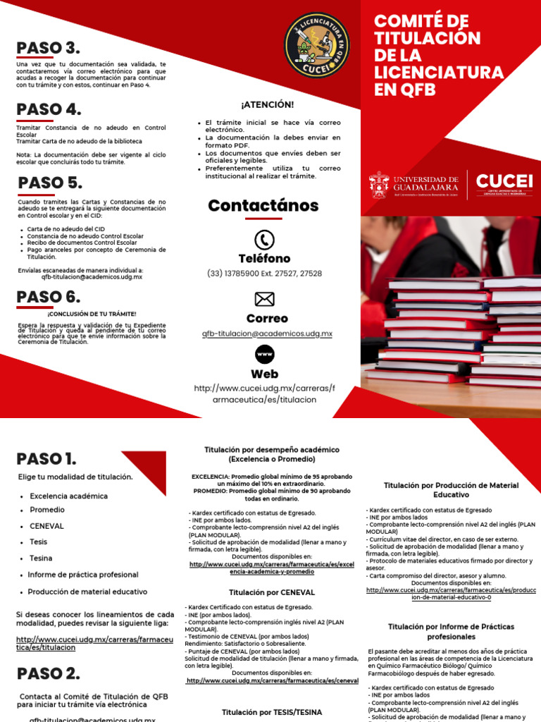 Proceso de Titulación QFB CUCEI | PDF | Titulo academico