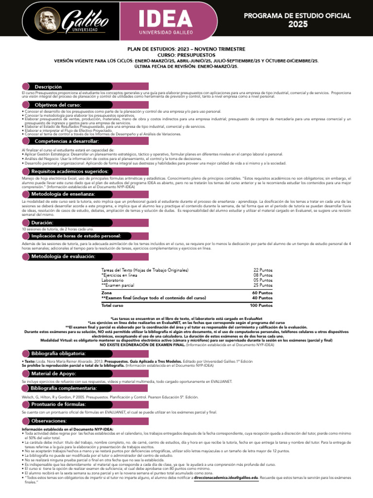 9 Presupuestos Pe2023 Tri1-25 | PDF | Presupuesto | Planificación