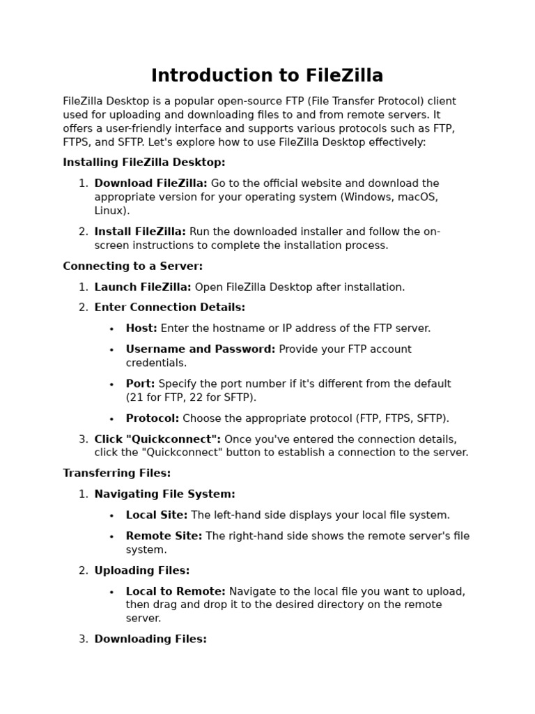 Linux Basic - Introduction to FileZilla | PDF | File Transfer Protocol | Computing