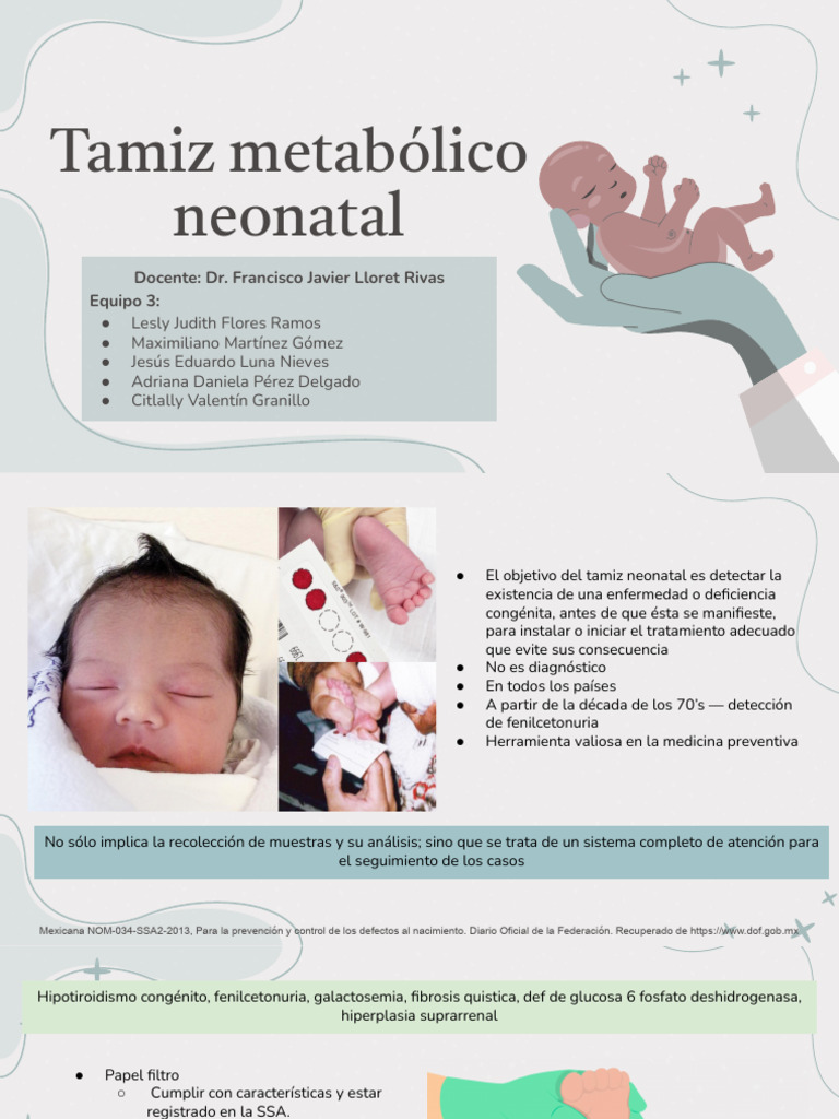 Tamiz Metabólico Neonatal | PDF | Hipotiroidismo | Tiroides