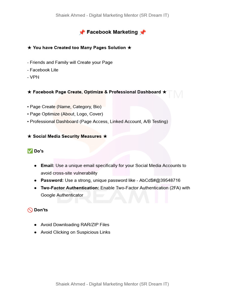 Facebook Marketing Resource File | PDF