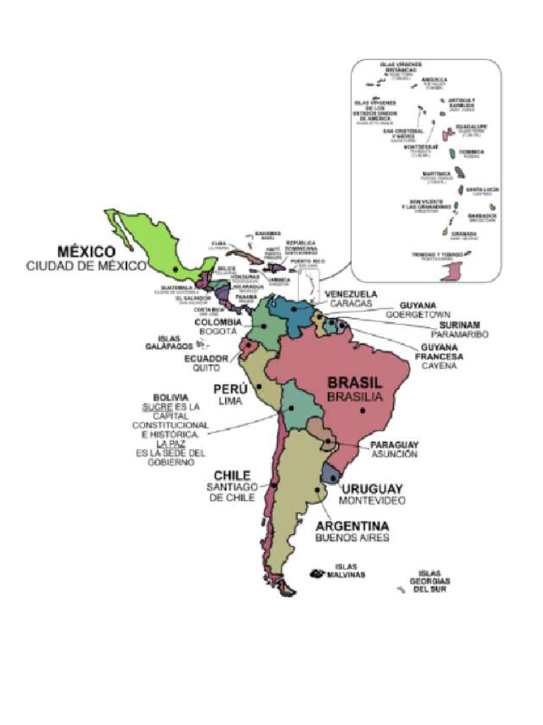 Mapa America Del Sus Con Nombres | PDF